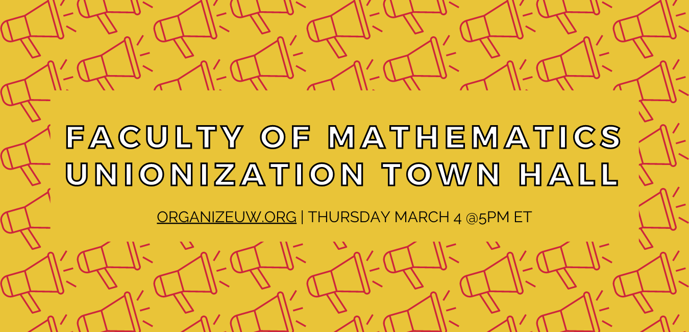 Faculty Discussion Series on Unionization #5: Faculty of Mathematics ...